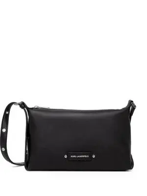 Karl Lagerfeld Logo Plaque Shoulder Bag - Black