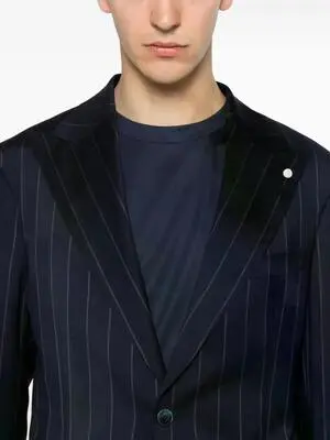LUIGI BIANCHI MANTOVA Pinstripe-pattern Peak-lapel Suit