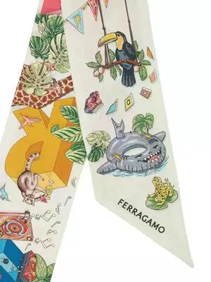 FERRAGAMO Jungle Party-print Silk Mini Bandeau