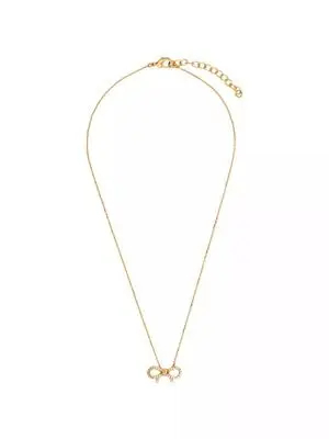 FERRAGAMO Crystal-embellished Bow Necklace - Gold