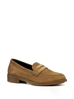 Geox Suede Slip-on Penny Bar Loafers