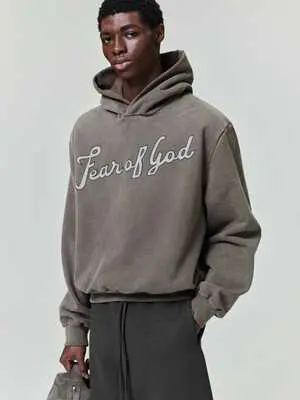Fear Of God Faded 26 Classic Half Raglan Hooded Sweatshirt - Brown