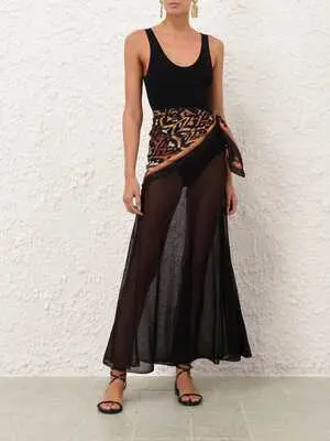Zimmermann Aster Scarf Maxi Dress - Black