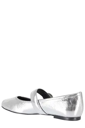 Coperni Silver Ruched Leather Ballet Flats - Gray