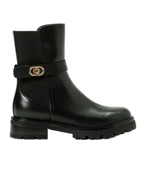 TWINSET Buckled Leather Ankle Boots
