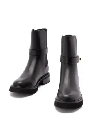 TWINSET Buckled Leather Ankle Boots