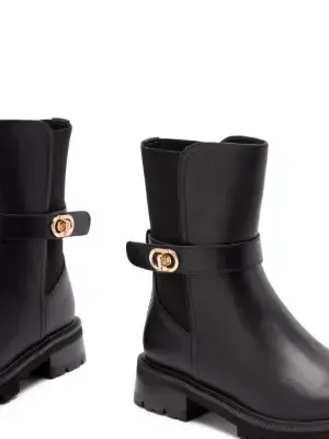 TWINSET Buckled Leather Ankle Boots