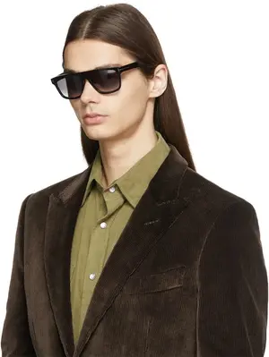 TOM FORD Logo Square Frame Sunglasses