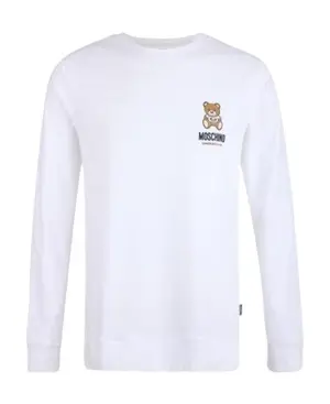 Moschino Teddy Bear Print Crewneck Sweater - White