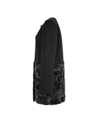 Max Mara Long Sleeve Fur Panel Jacket