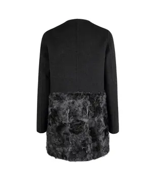 Max Mara Long Sleeve Fur Panel Jacket