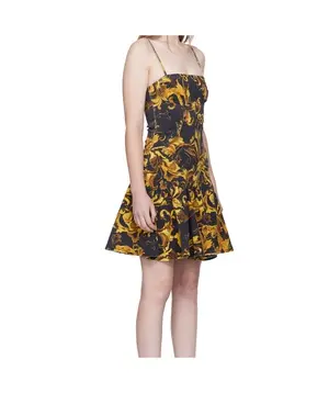 Versace Graphic Pattern Spaghetti Strap Dress