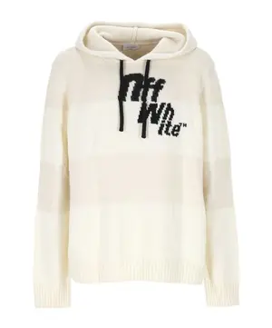 Off-White Striped Drawstring Hoodie