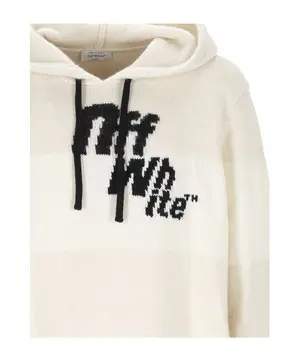 Off-White Striped Drawstring Hoodie
