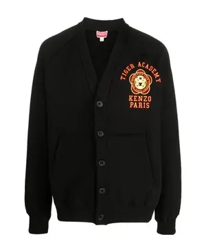 Kenzo Logo-embroidered V-neck Buttoned Jacket