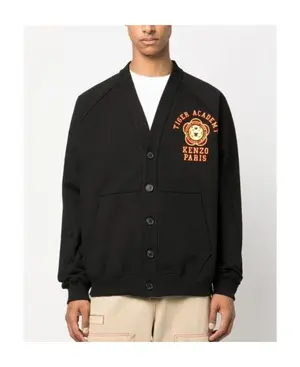 Kenzo Logo-embroidered V-neck Buttoned Jacket