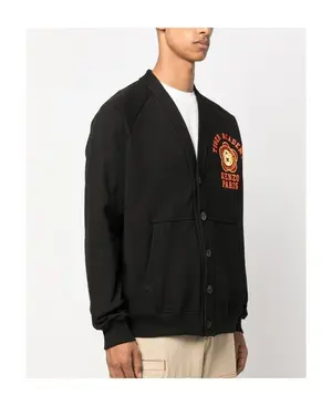 Kenzo Logo-embroidered V-neck Buttoned Jacket