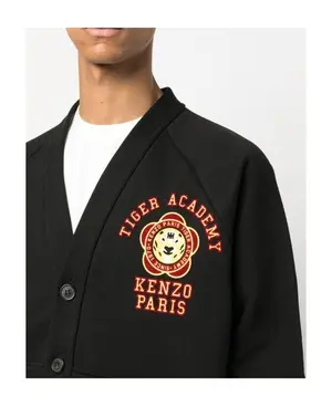 Kenzo Logo-embroidered V-neck Buttoned Jacket