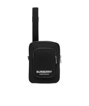 Burberry Kieran Logo Printed Shoulder Bag - Black