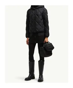 Moncler Arvouin Hooded Diamond-quilted Short Down Jacket