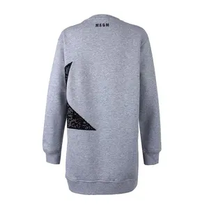 MSGM Round Neck Long Sleeve Sequin Embellished Sweater Dress