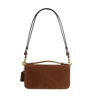 COACH Elora Top Handle Crossbody Bag In Suede - Brown