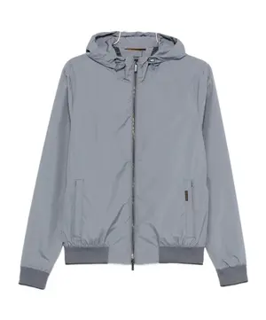 MOORER Zip Fastening Hooded Jacket - Gray