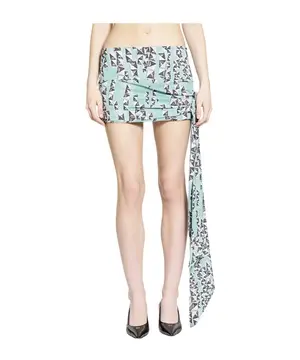 KNWLS Printed Mini Skirt With Bow Detail - Nude