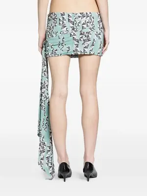 KNWLS Printed Mini Skirt With Bow Detail - Nude