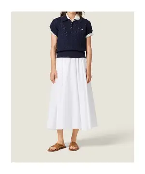 Miu Miu Cotton Polo Shirt - Navy Blue