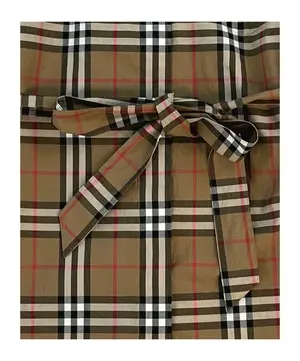 Burberry Long Sleeve Shirt Dress With Belt