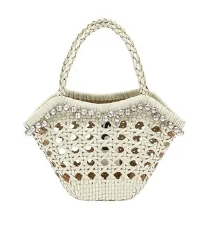 OSOI Beaded Woven Shoulder Bag