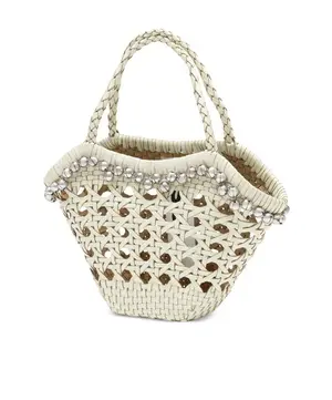 OSOI Beaded Woven Shoulder Bag