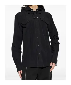 Off-White Button-up Hooded Shirt
