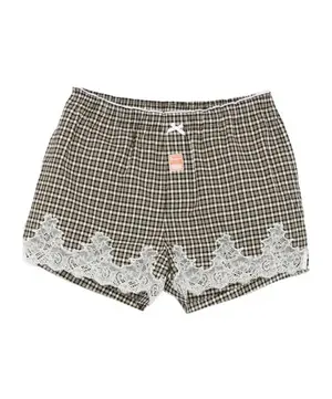Martine Rose Lace Detailed Checked Shorts - Brown