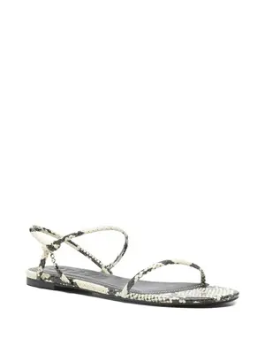 Staud Laurel Printed Ankle Strap Sandals - Gray