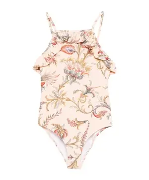 Etro Ruffled Floral One-piece Swimsuit - White