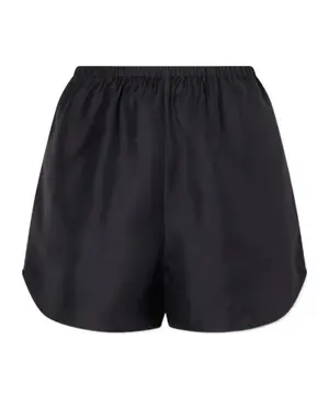 Loulou De Saison Cabo Elasticated Silk Shorts - Black