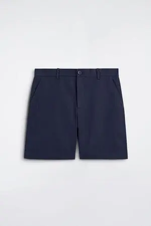 Cos Cotton-twill Chino Shorts With Lyocell Blend - Navy