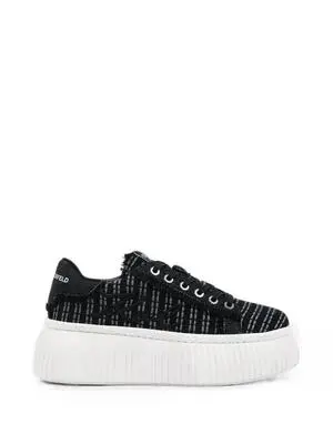 Karl Lagerfeld Bouclé-knit Frayed Sneakers