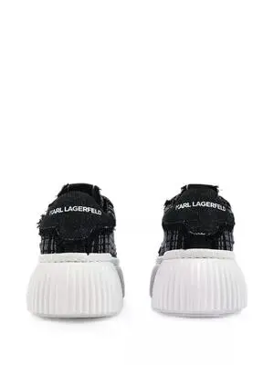 Karl Lagerfeld Bouclé-knit Frayed Sneakers