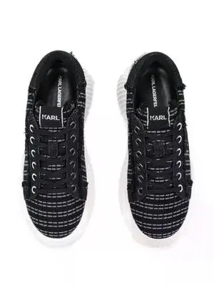 Karl Lagerfeld Bouclé-knit Frayed Sneakers