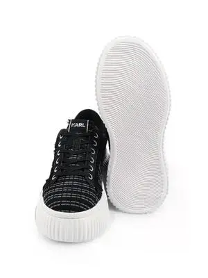 Karl Lagerfeld Bouclé-knit Frayed Sneakers