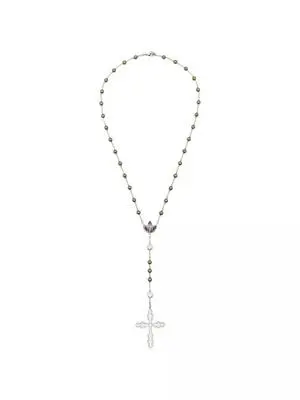 DARKAI Embellished Cross Pendant Necklace - Silver