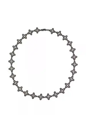 DARKAI Crystal-embellished Cross-link Necklace - Black