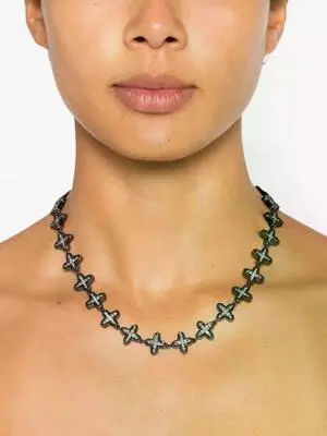 DARKAI Crystal-embellished Cross-link Necklace