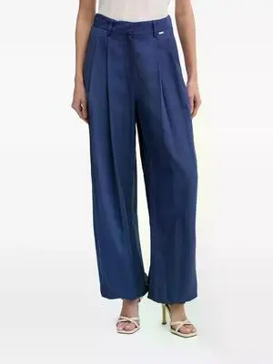 FRACOMINA Pleated Wide-leg Trousers - Blue