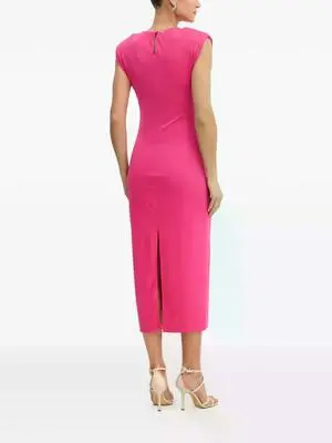 FRACOMINA Sleeveless Twisted Neckline Midi Dress