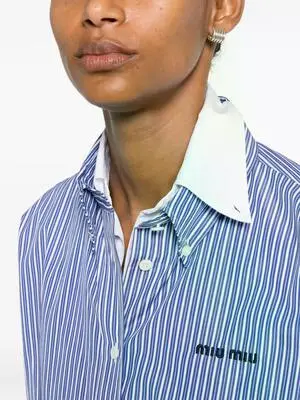 Miu Miu Micro Pinstripe Poplin Shirt
