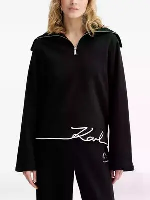 Karl Lagerfeld Half-zip Hoodie - Black